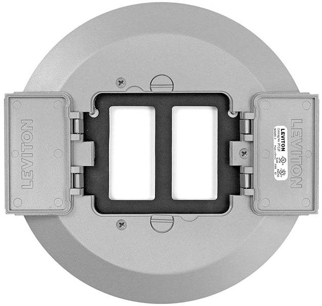 Leviton PTC2F-GY 2-Gang Decora Flip Lid Floor Cover | Gordon Electric ...