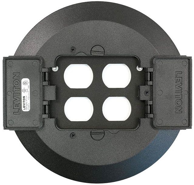 Leviton PTC2X-E 2-Gang Duplex Flip Lid Floor Cover | Gordon Electric ...