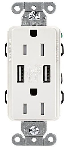 Lutron SCR-15-UBTR-SR Satin 15A Usb Receptacle Signal Red | Gordon ...