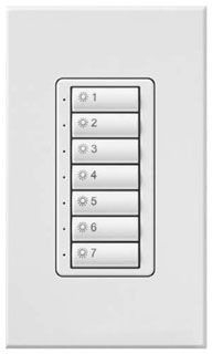 Lutron SS-7BI-GWH-E00 Seetouch Keypad For Soft Switch 128, 7-Button ...