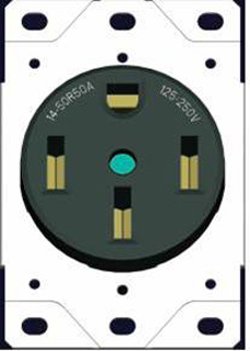 MORRIS 82526 BLACK 50A RANGE RECEPT 4 WIRE | Gordon Electric Supply, Inc.