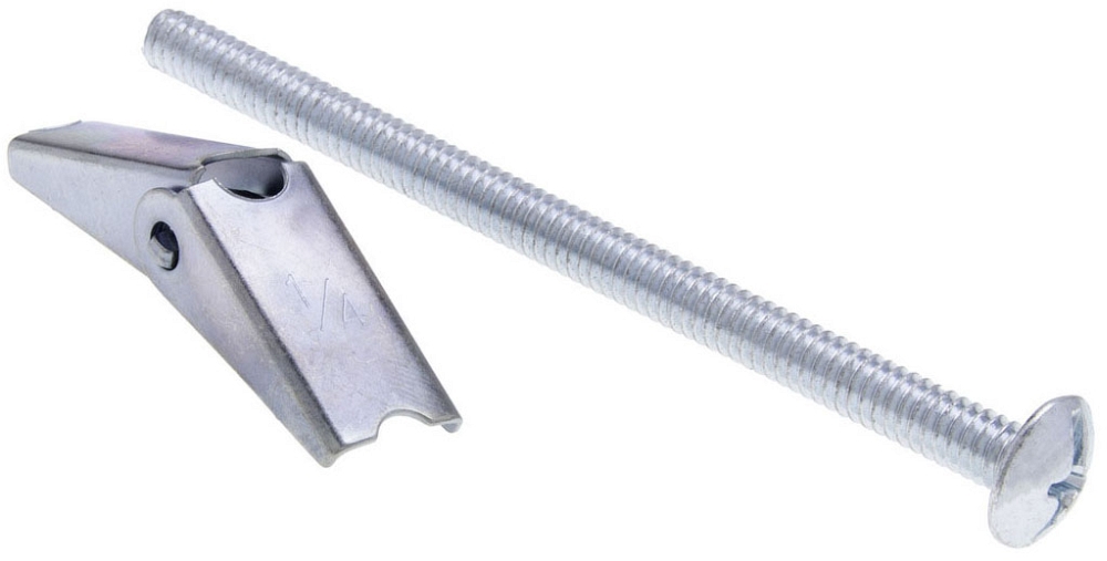 Metallics J1520SS 3/8-16 X 4"" Round Head Slotted Spring Wing & Toggle ...