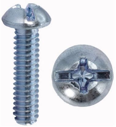 Cully 53016J 1/4-20 X 1"" Machine Screws, Round Head, Combo Phillips ...