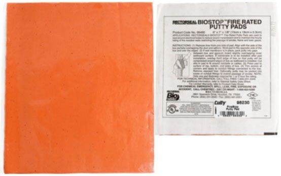 Cully 96230 Firestop Putty Pad, 6 X 7 X 1/8"" , Covers Two Gang Boxes ...