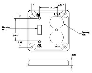 Mulberry 11413U 4"" Switch/Duplex Cover Unfinished | Gordon Electric ...