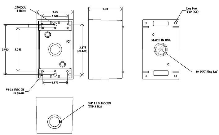 Mulberry 30584 Weather-Proof Deep Box 3-Hole 3/4"" | Gordon Electric ...