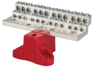 NSI 1024B 225A STACKED NEUTRAL BAR 4-14 AWG 24 CIRCUITS - WITH MTG BASE ...