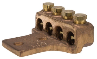 NSI TL500-4L2 500 - 300 MCM 4 WIRE CAST BRONZE TERMINAL LUG W/ (2) 1 ...