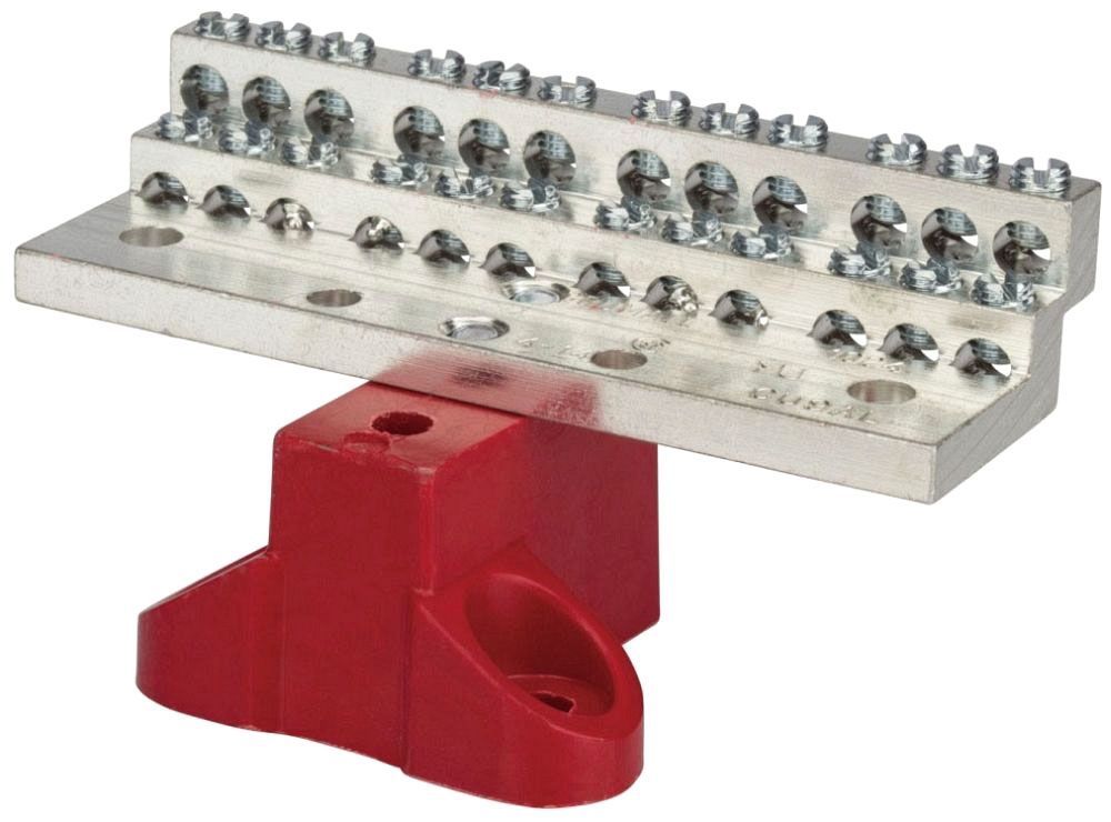 NSI 1024B 225A Stacked Neutral Bar, 4-14 Awg 24 Circuits - W/Mounting ...
