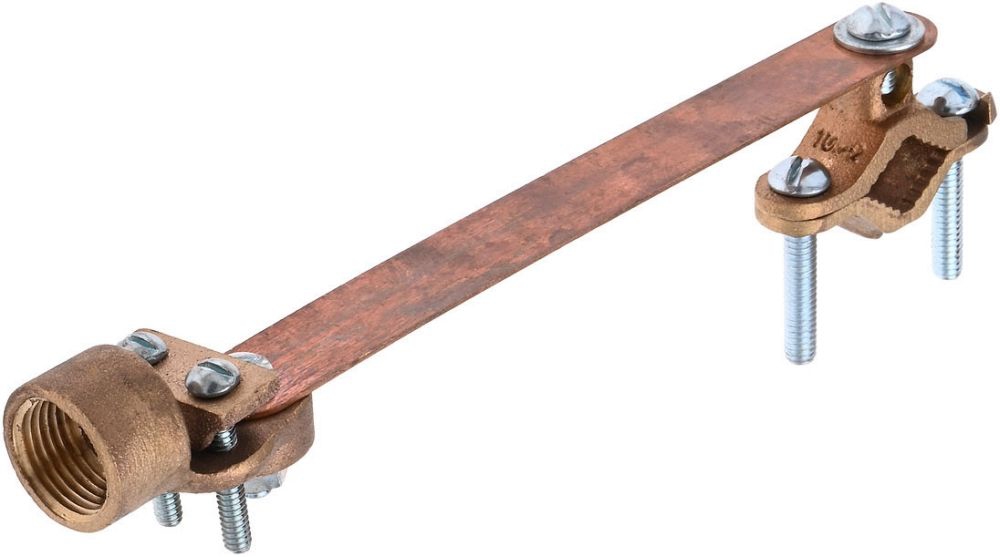 NSI G-90 Bronze Ground Clamp For Rigid Conduit W/Flexible Copper Strap ...