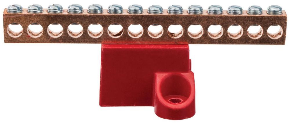 NSI GBC2-14 Copper Isolated Ground Bar, 2-14 Awg Wire Range, 14 Circuit | Gordon Electric Supply ...