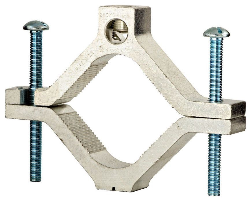 NSI GCA-4 Aluminum Ground Clamp, Aluminum/Copper, 2 1/2"" - 4"" Water ...