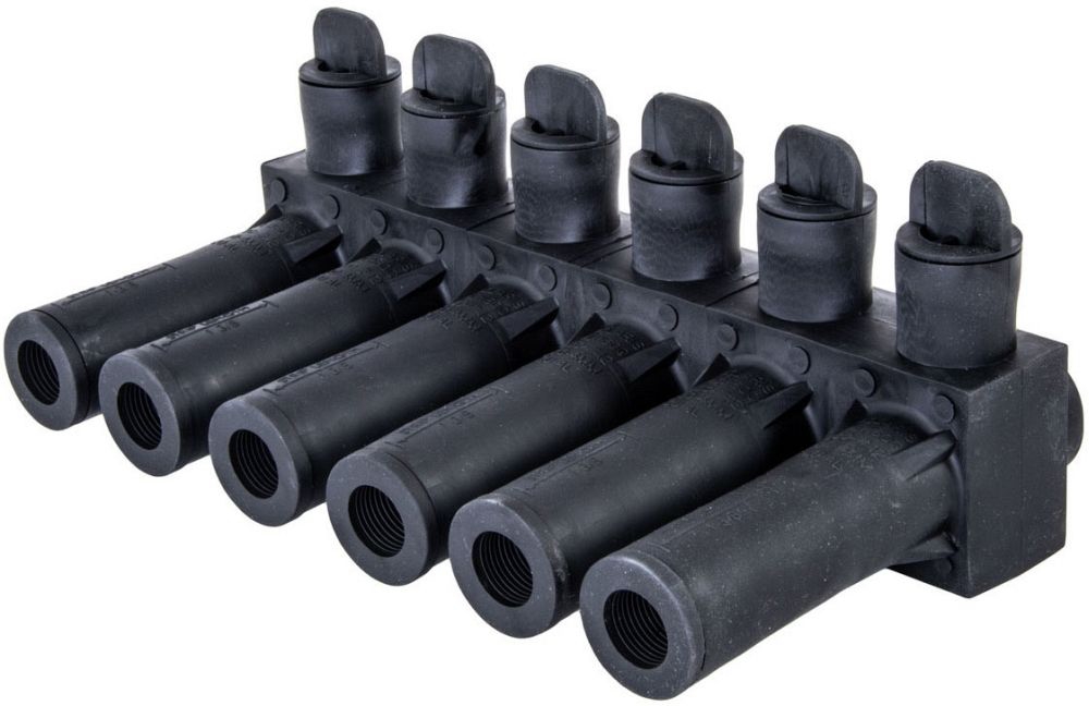 NSI ISPB600-6 Submersible Pedestal Connector, 6 Port, 600 MCM - 12 Awg ...