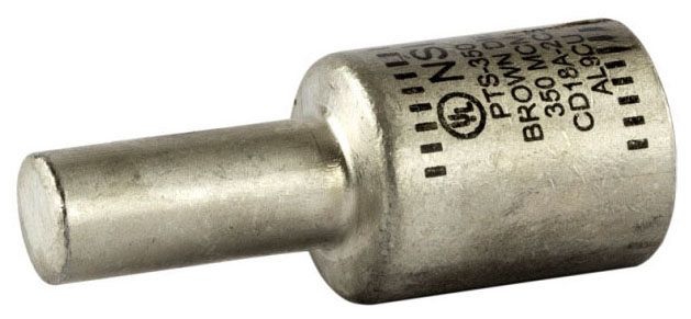 NSI PTS350 Aluminum, Tin Plated Pin Terminal, 350 MCM Wire Size, 250 ...