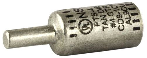 NSI PTS4 Aluminum, Tin Plated Pin Terminal, 4 Str Wire Size, 4 Awg ...