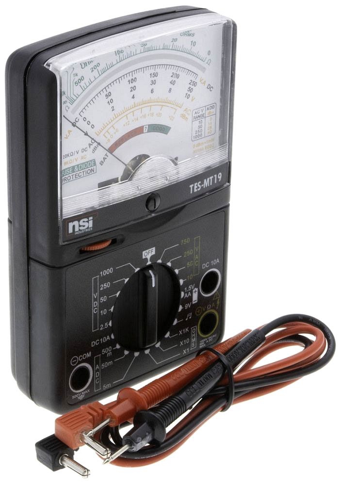 NSI TES-MT19 Analog Tester, 7-Function, 19 Range, Ac/Cd Voltage To ...