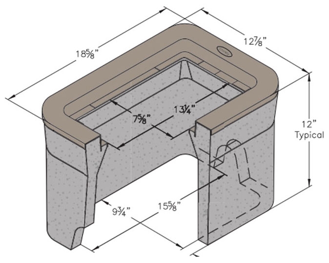 OLDCASTLE B03BOX 12IN GRAY METER BOX | Gordon Electric Supply, Inc.