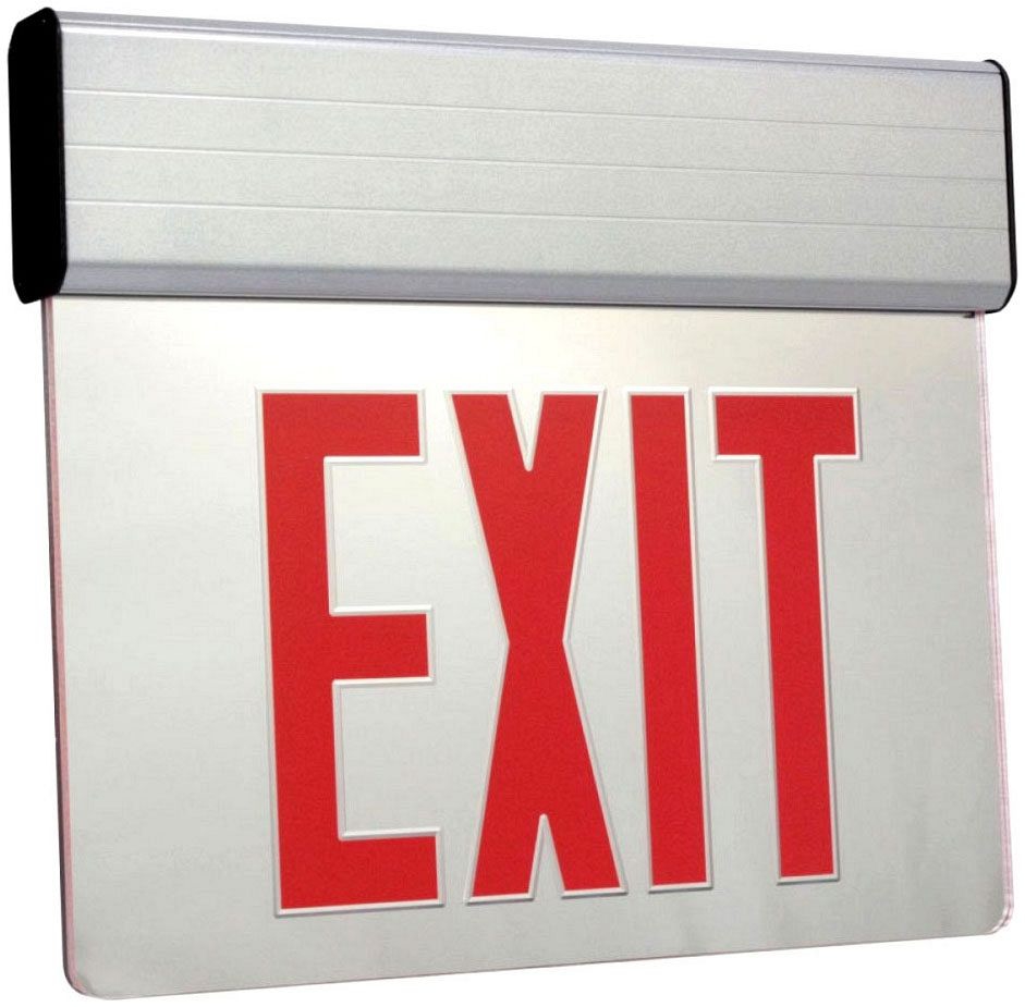 Orbit ESSE-B-2-R-2C-277 LED Surface Edge-Lit Exit Sign, Black Case, 2 ...