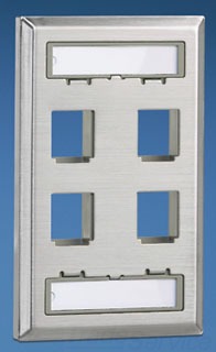 Panduit NKF4S NetKey 4-Port Single Gang Stainless Steel | Gordon ...