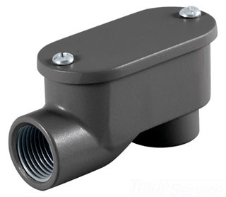 RAB SLB-50A INLINE CONDUIT BOX CONNECTOR 90 DEG 1/2" NPS SMALL BRONZE ...