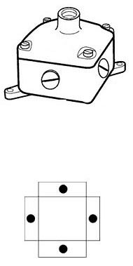 RAB EXB2 Explosionproof Junction Box 4 Hubs 1/2" Cover 3/4" Hub ...