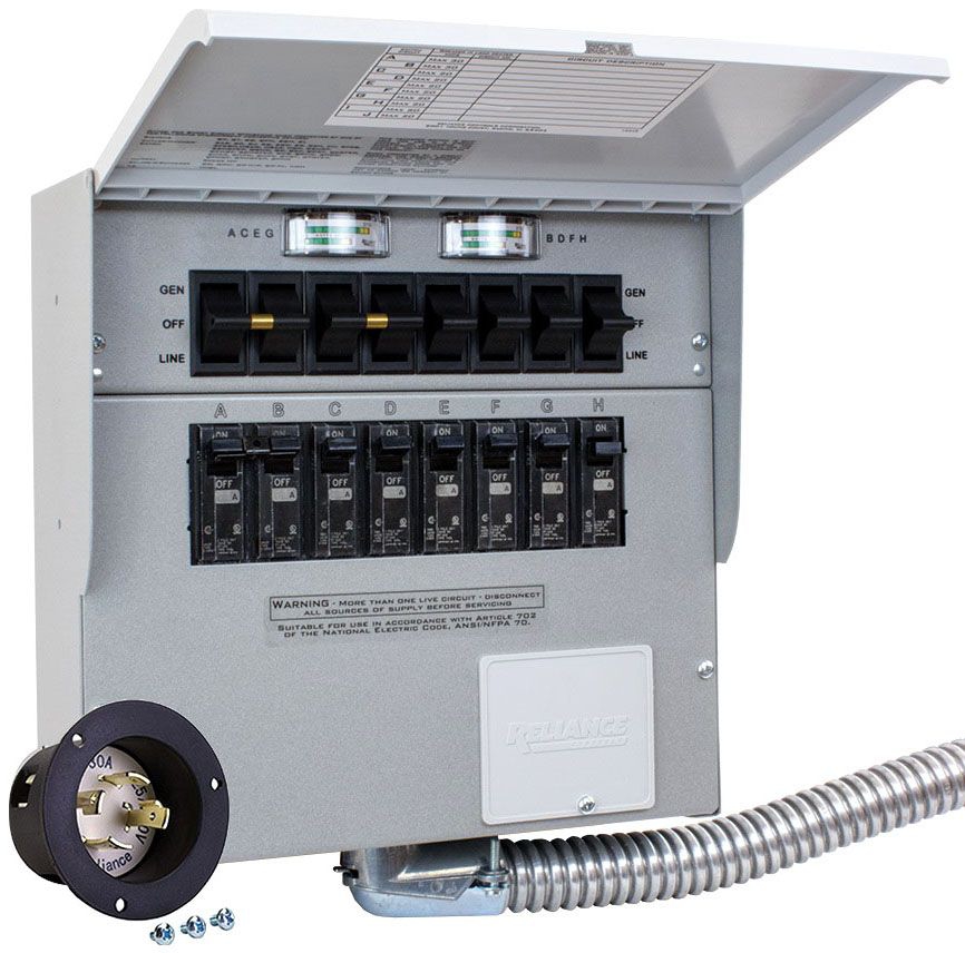 Reliance 308A Transfer Switch 30A-2P20, 8-Circuits & Meters & Inlet ...
