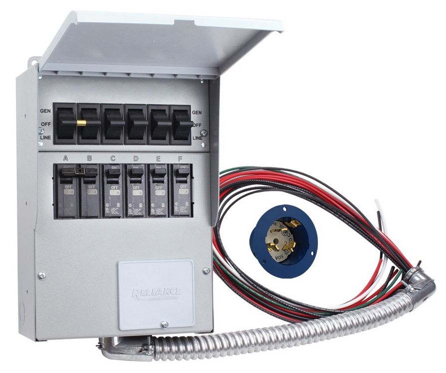 Reliance 506B Transfer Switch 50A-2P20, 6-Circuits & Inlet | Gordon ...