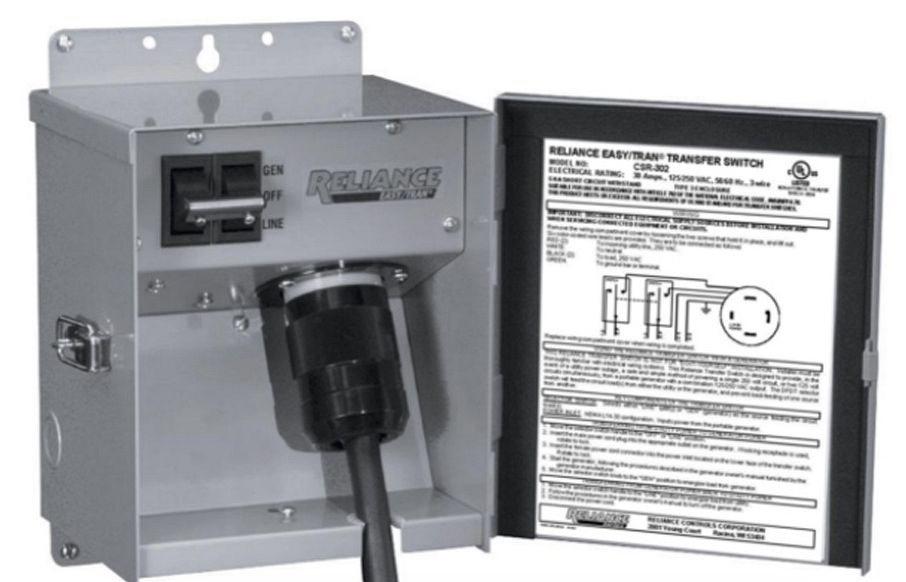 Reliance CSR301L Easy/Tran Transfer Switch w/Light | Gordon Electric ...