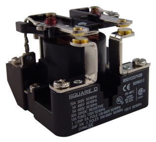 SQUARE D 8501CO7V24 : RELAY 600VAC 5AMP TYPE C +OPTIONS | Gordon ...