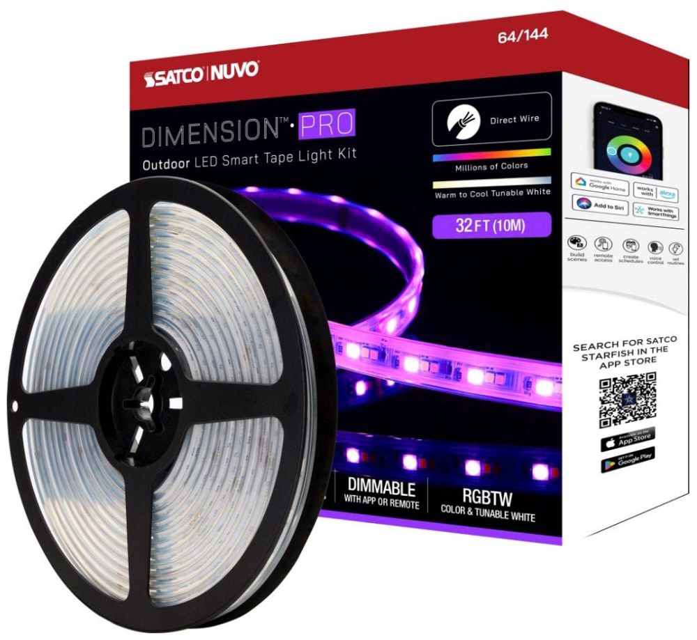 Satco 64/144 Dimension Pro; Tape Light Strip; 32 Ft.; Hi-Output; RGB ...