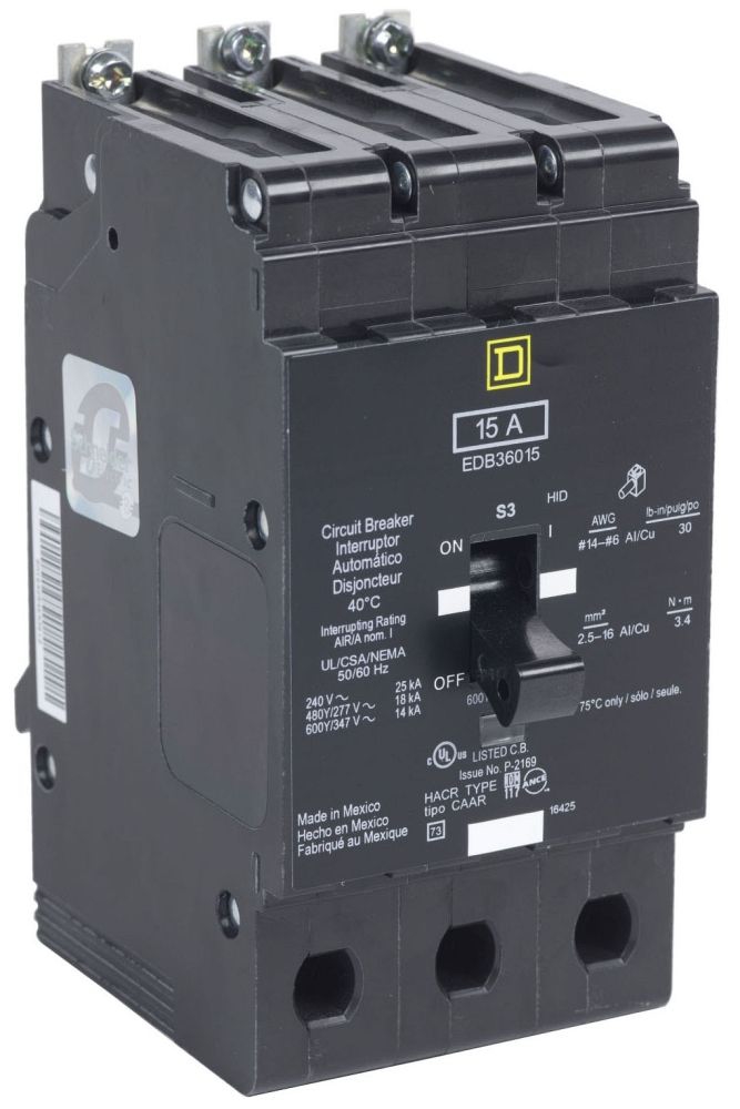Square D EDB36015 Miniature Circuit Breaker 600V 15A | Gordon Electric ...