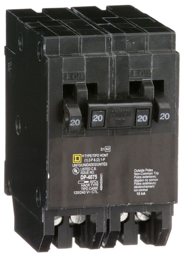 Square D HOMT2020220 Miniature Circuit Breaker 120/240V 20A | Gordon ...