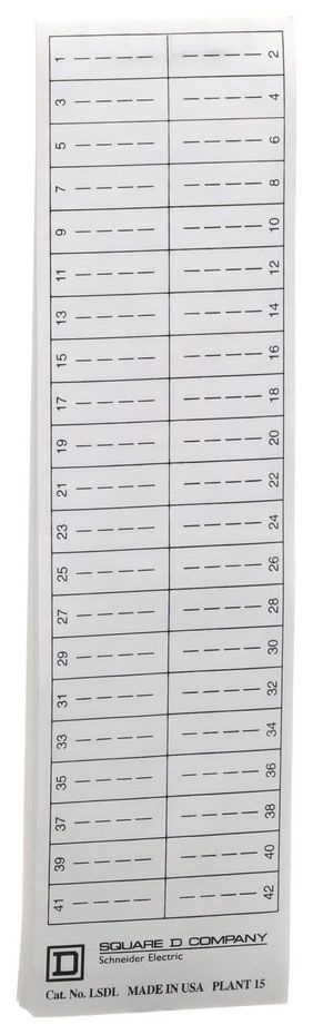 SQUARE D LSDL : LOAD CENTER QO+HOM DIRECTORY LABEL 1/42 | Gordon ...