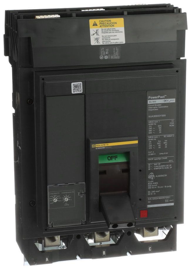 Square D MJA36800E10YP 3P 800A Circuit Breaker | Gordon Electric Supply ...