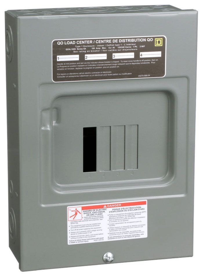 SQUARE D QO4L100S : LOAD CENTER QO MLO 240V 100A 1PH 4SP CSA LIST ...