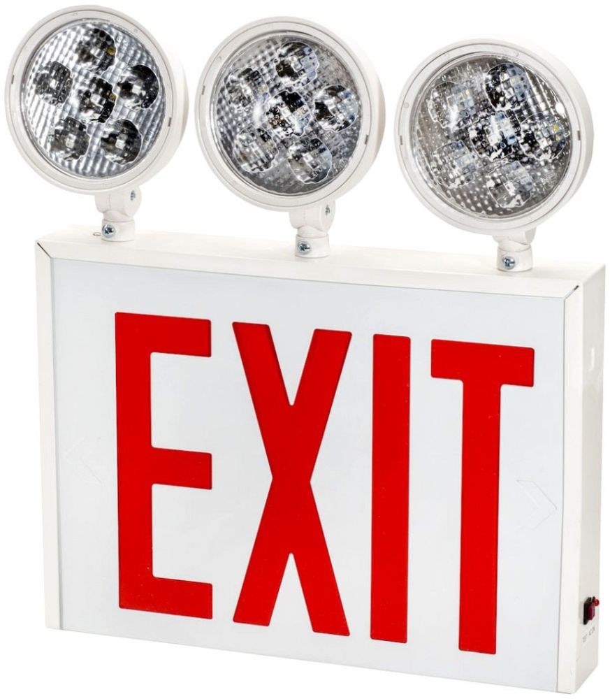 Topaz ESC/LED/RW-NYC 3Pk Steel LED Exit Sign Combo, Nyc Approved ...