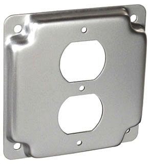 Garvin G1938 4"" Square 1/2"" Raised Duplex Receptacle Industrial ...