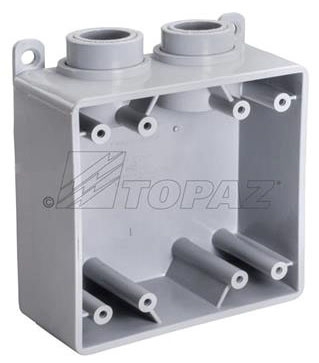 Topaz 1298 3/4"" PVC 2-Gang Type Fss Weatherproof Box | Gordon Electric ...