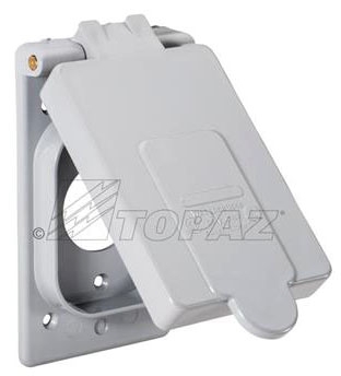 TOPAZ 1319 WEATHERPROOF BOX COVER-SINGLE RECEPTACLE | Gordon Electric ...