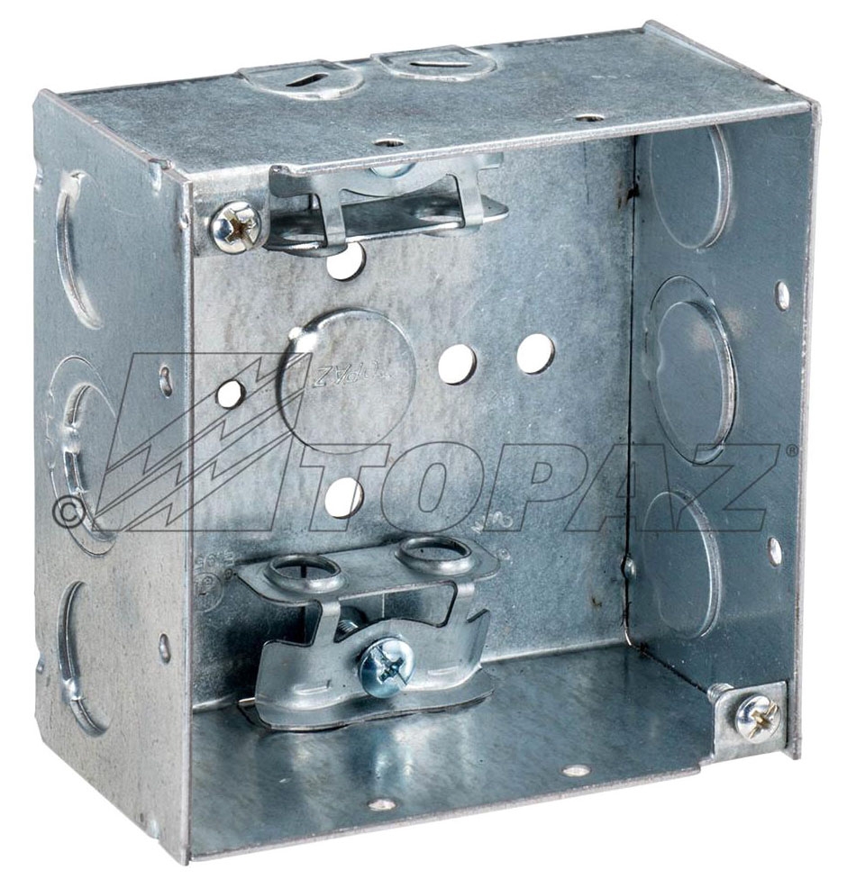 TOPAZ D6550 4IN SQ BOX MC CLAMP 2-1/8IN DP 1/2IN KO-50PK | Gordon ...