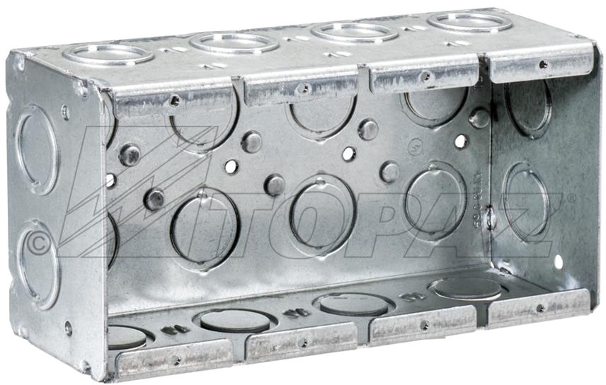 TOPAZ MAB74 4 GANG MASONRY BOX CONC KO 2-1/2IN DEEP-5PK | Gordon ...