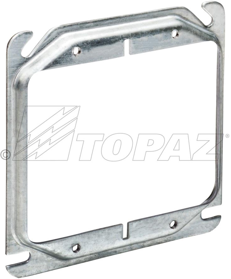 Topaz R2241 4"" Square Steel Ring Raised 1/4"" 2-Gang 2.3Cu | Gordon ...
