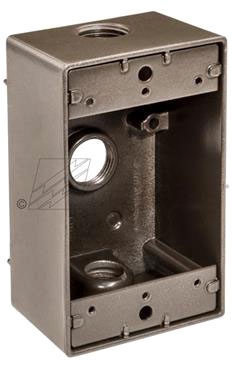 TOPAZ WB1350B 1/2IN 3 HOLE WP BOX BRZ 25PK | Gordon Electric Supply, Inc.