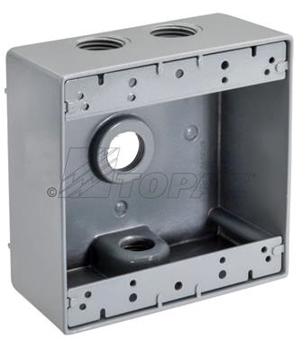 Topaz WB2450 1/2"" 4-Hole Weatherproof Gang Box | Gordon Electric ...