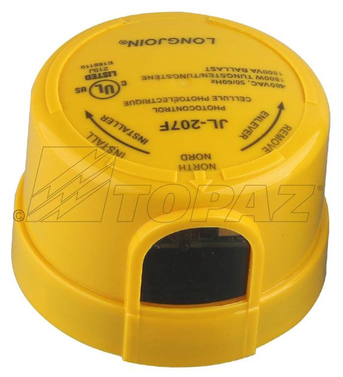 Topaz WD-PC/TL/480 50Pk Twist Lock Photocell- Yellow 480V | Gordon ...