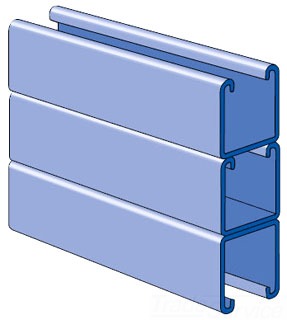 Unistrut P1001-3-20PG 1-5/8"" x 4-7/8"", 12 Gauge, Triple Combination ...