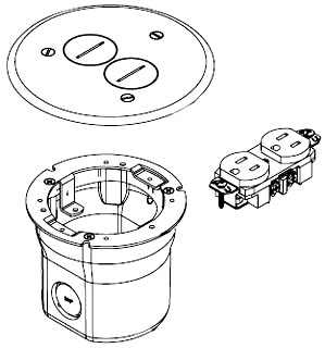 WALKER 862SP : FLOOR BOX W/895SP BRASS COVER | Gordon Electric Supply, Inc.