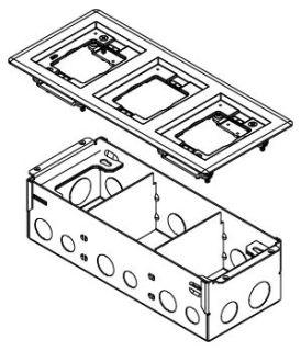 WALKER 880W3837B : FLOOR BOX W/3 GANG BRASS FLANGE | Gordon Electric ...