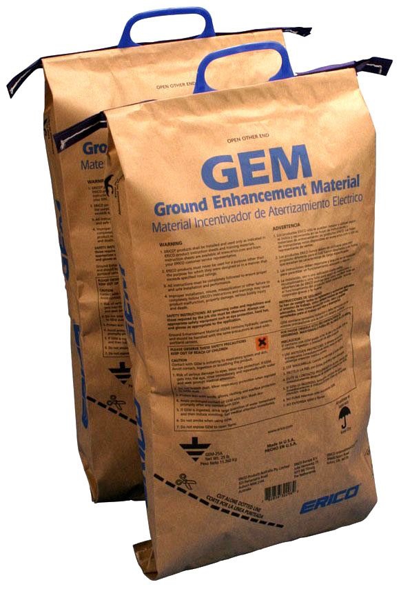 Erico GEM25A Gem Ground Enhancement Material, 25 Lb, Bag With Handles ...