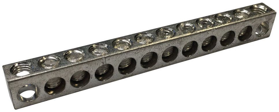 ERICO 568713 Earthing & Neutral Busbar Tinned Aluminum 10 Connections ...